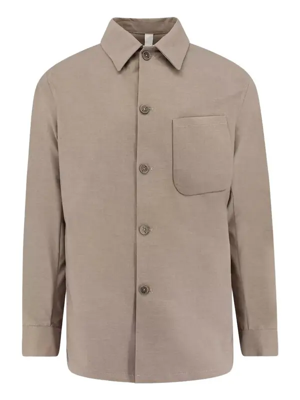 HEVO Bari Patch-pocket Buttoned Overshirt - Neutrals