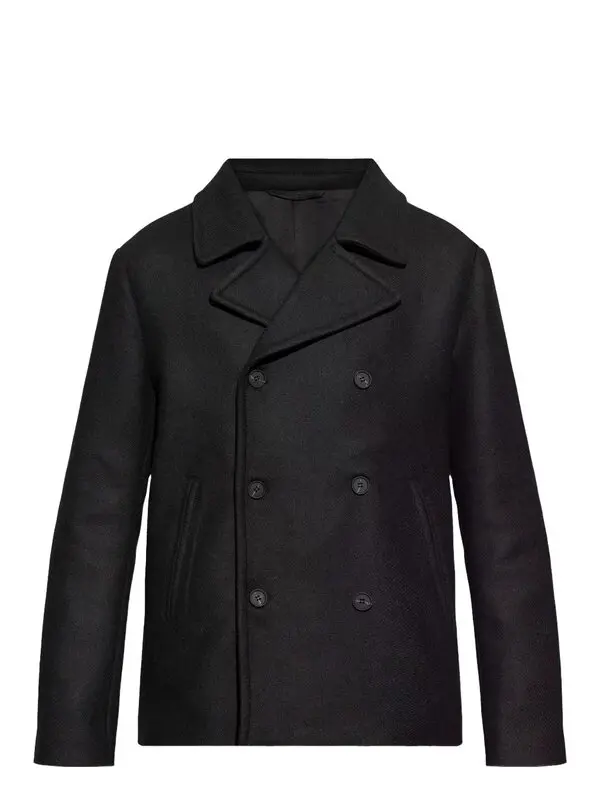 Diesel W-haley-wed Double-breasted Coat - Black
