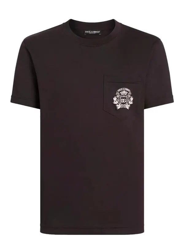 Dolce & Gabbana Logo-patch T-shirt - Brown