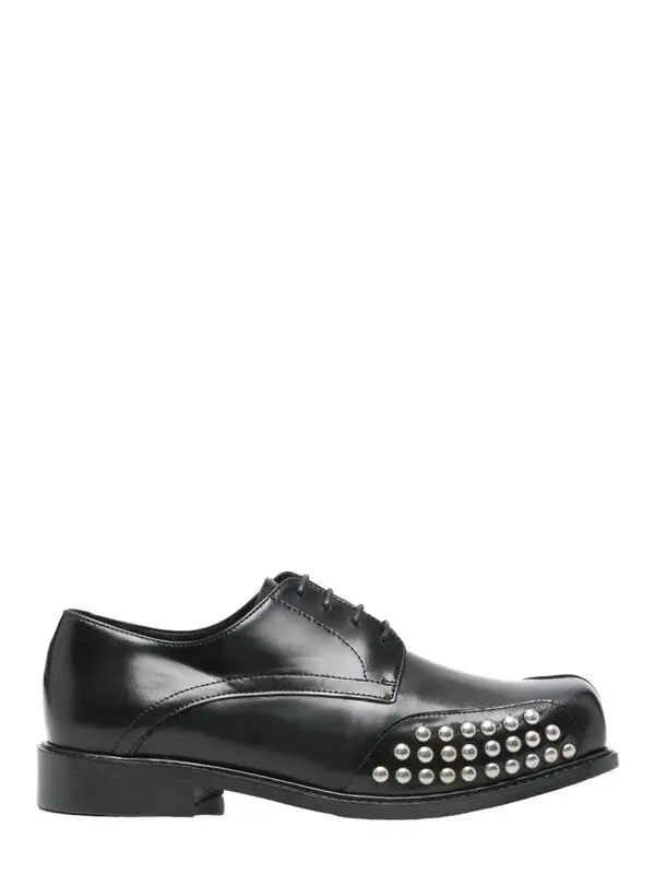 STEFAN COOKE Stud-panel Square-toe Derby Shoes - Black