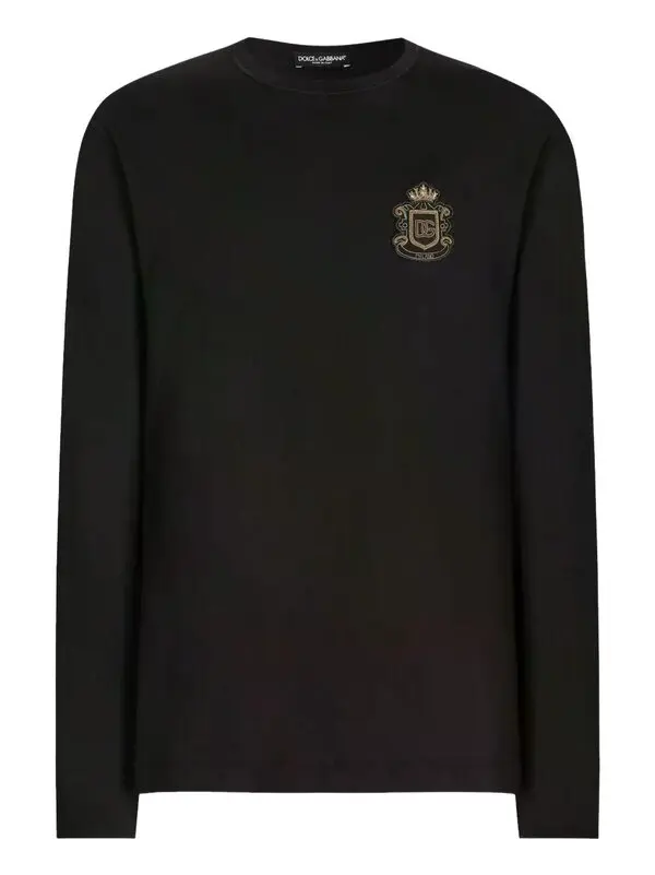Dolce & Gabbana Logo-patch Long-sleeve T-shirt - Black