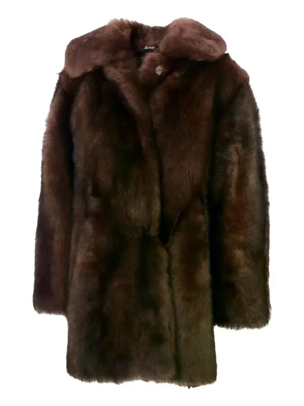 LA ROSE Faux-fur Coat - Brown