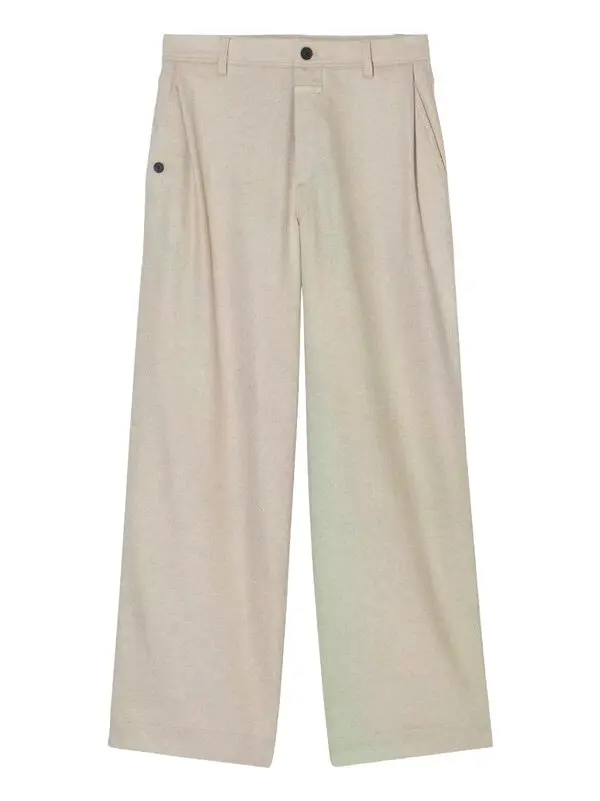 Closed Wide-leg Trousers - Neutrals