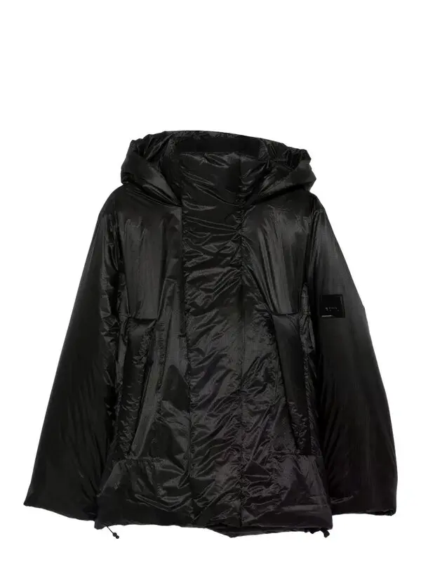 Rains Hooded Padded Coat - Black