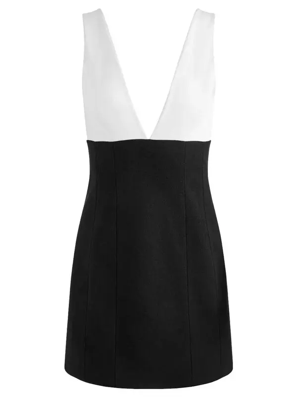 Alice + Olivia Mandy Plunge-neck Mini Dress - Black