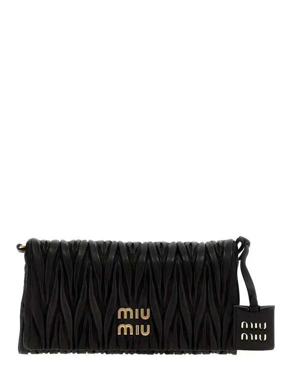 Miu Miu Logo-lettering Clutch Bag - Black