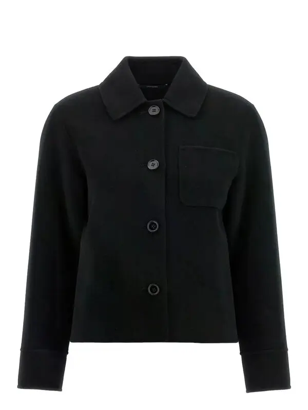 Max Mara Button-fastening Shirt Collar Coat - Black