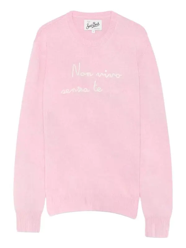 MC2 SAINT BARTH Embroidered Pullover Sweater - Pink