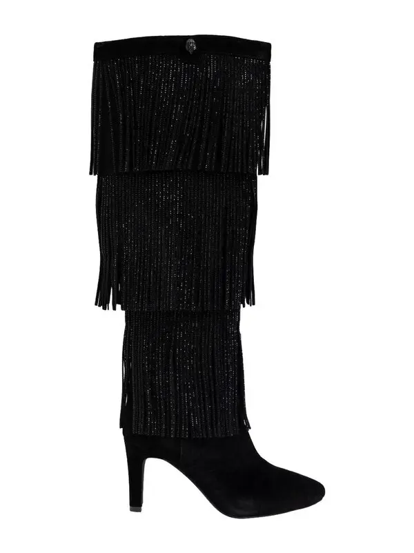 Kurt Geiger 100mm Shoreditch Fringed Boots - Black