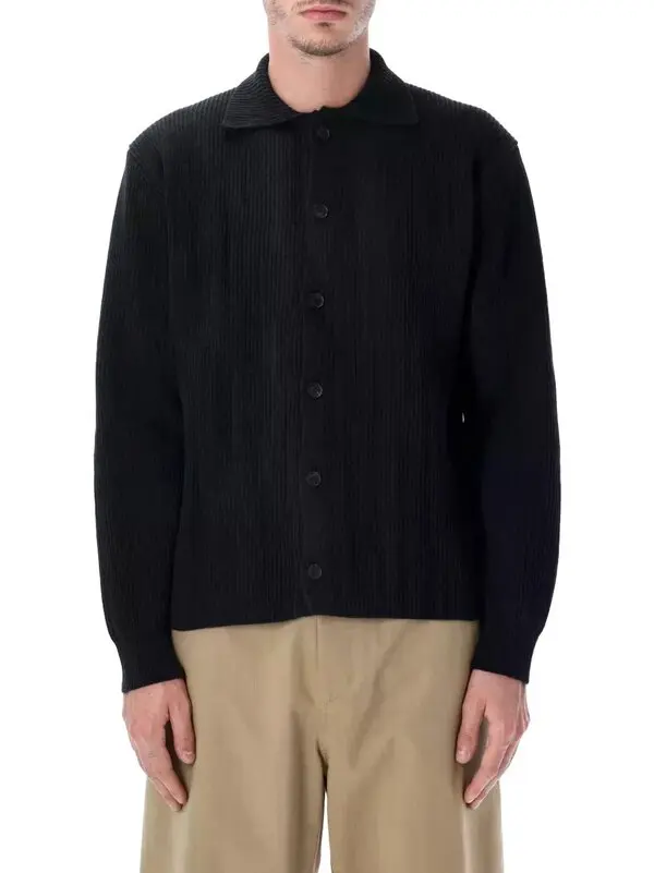 Auralee Polo-collar Cardigan - Black