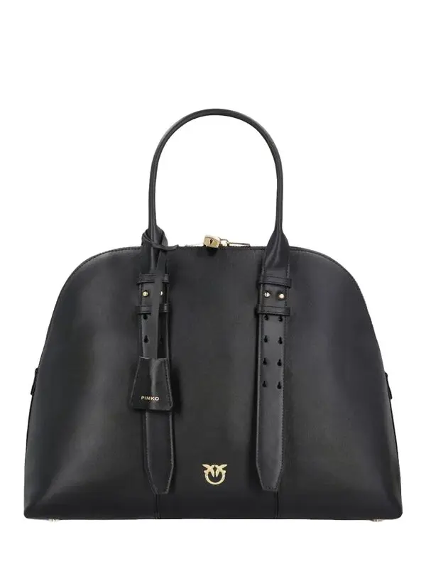 Pinko Maxi Escape Leather Tote Bag - Black