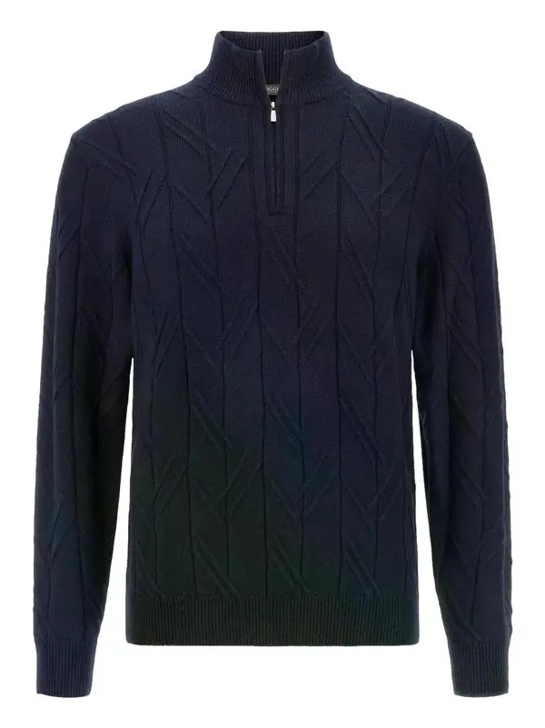 Boggi Milano Half-zip Sweater - Blue