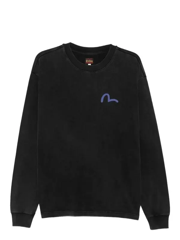 EVISU Logo Crew-neck Sweater - Black
