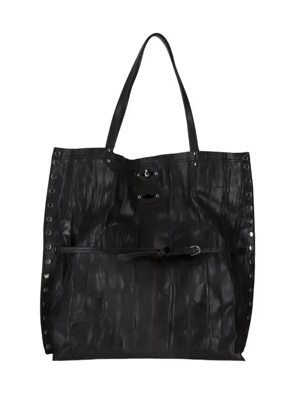 ZANELLATO Medium A' Spasso Allacciata Plisse' Tote Bag - Black