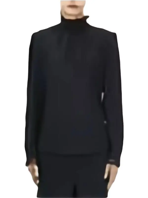 Alexander McQueen Lace High-neck Blouse - Black
