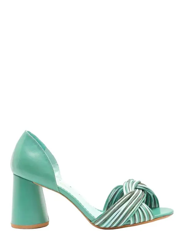 STUDIO CHOFAKIAN 65mm Colagem Knotted Sandals - Green