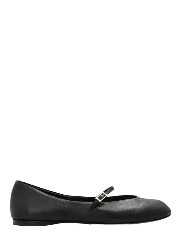 Max Mara Leather Ballet Flats - 005 Black