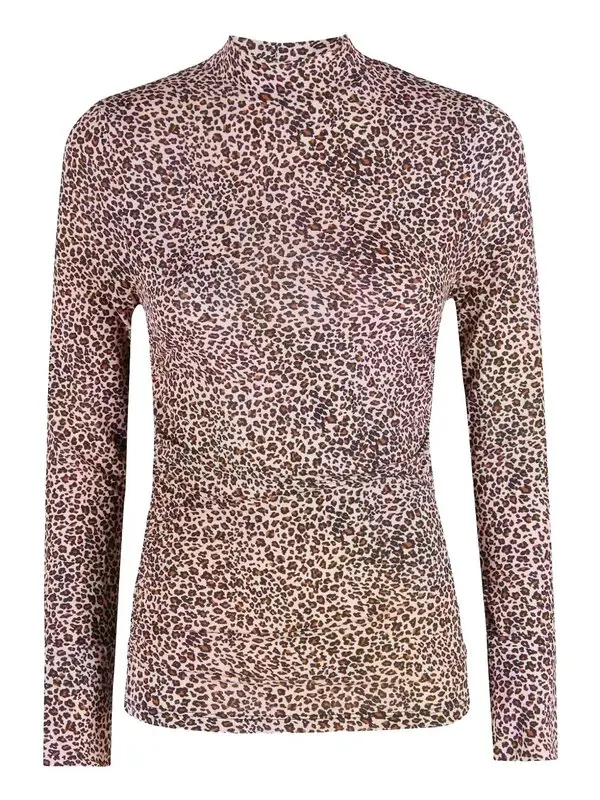 Farm Rio Leopard-print Top - Pink