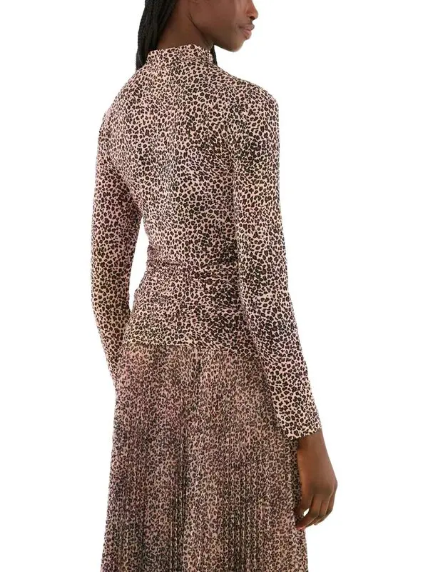 Farm Rio Leopard-print Top - Pink
