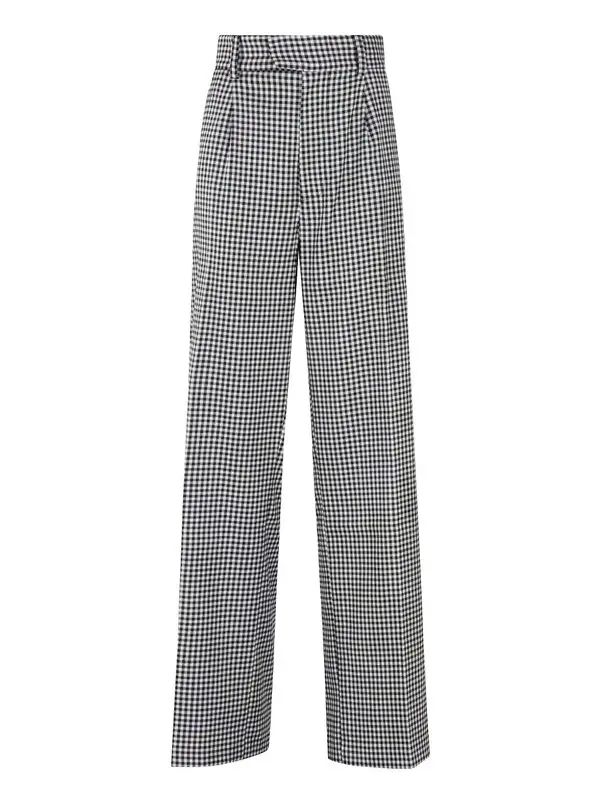 Fiorucci Gingham Pleated Trousers - Black