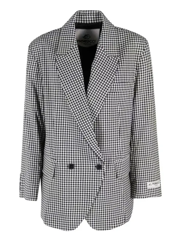 Fiorucci Gingham Check-pattern Blazer - White