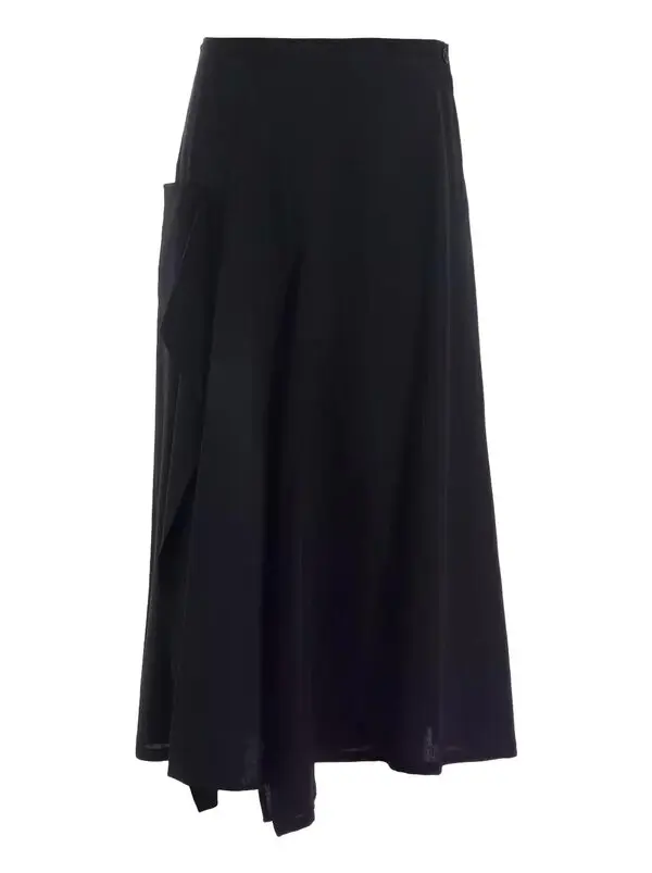 Y’s Midi Skirt With Ruffled Detail - Black