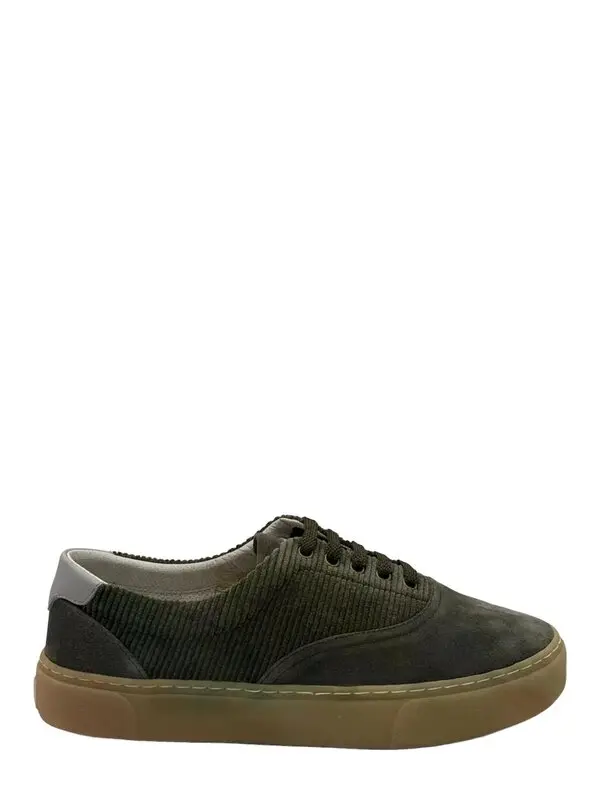 Brunello Cucinelli Corduroy-suede Sneakers - Green