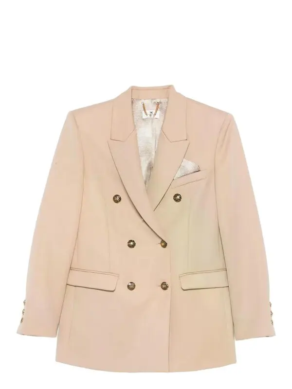 Elisabetta Franchi Double-breasted Buttoned Blazer - Neutrals