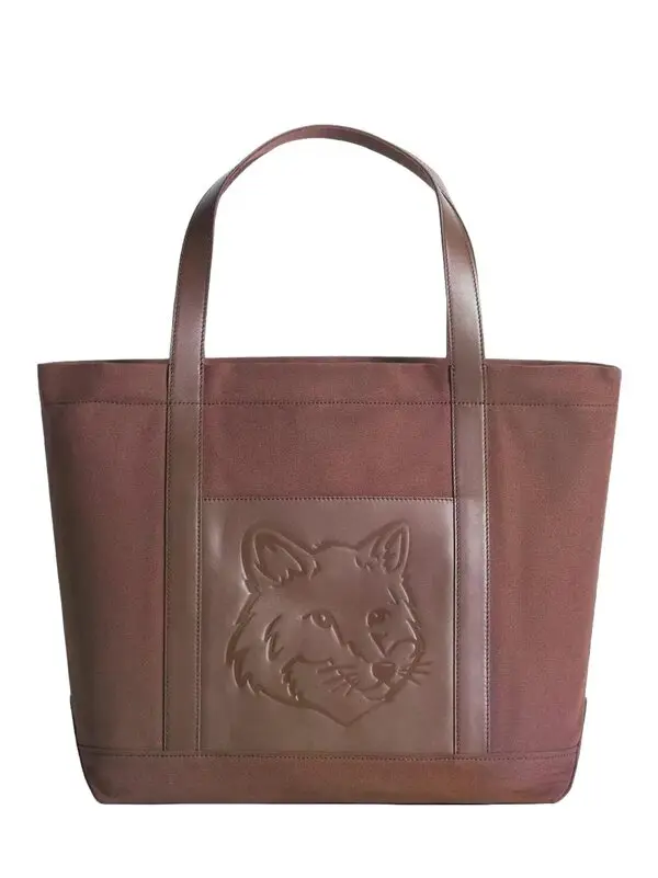 Maison Kitsuné Large Fox Head Tote Bag - Brown