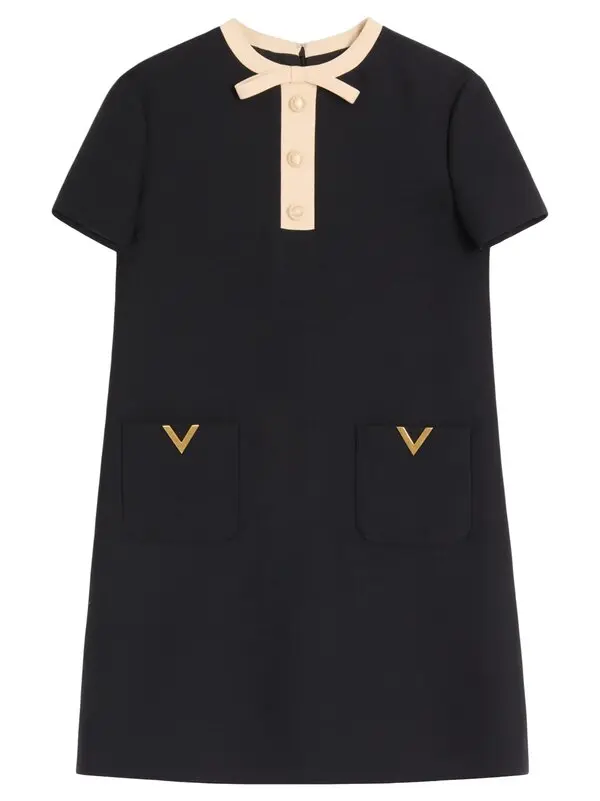 Valentino Garavani Crepe A-line Mini Dress - Black