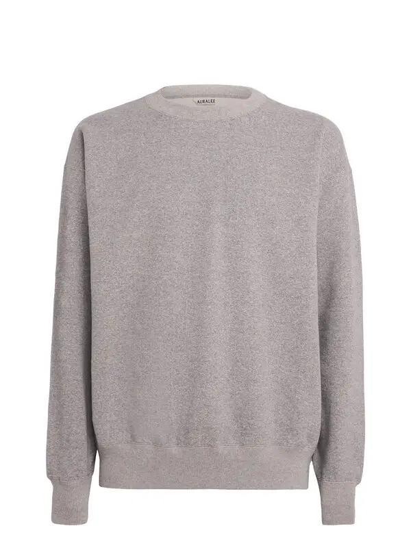 Auralee Cotton Smooth Soft Sweatshirt - Grey