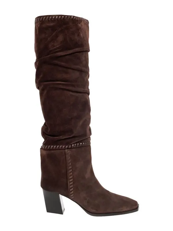 JIMMY CHOO Harst Stitch Knee High Boots - Brown