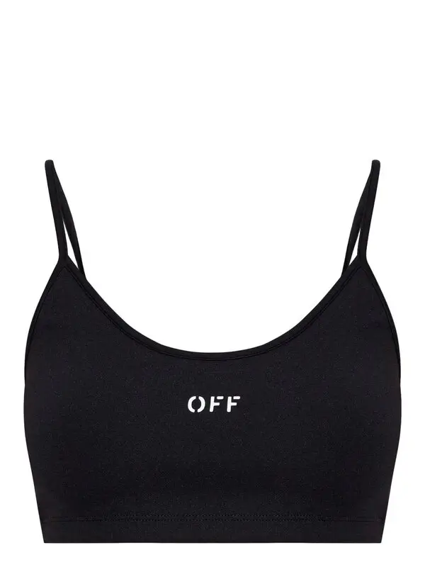 Off-White Short Strappy Top - Black