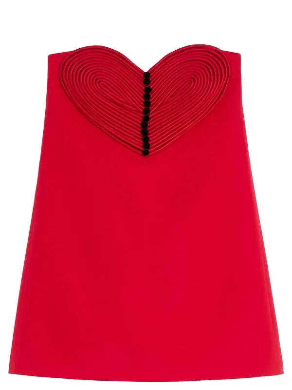 Valentino Garavani Silk-wool Heart Mini Dress - Red