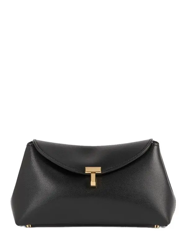 TOTEME Mini T-lock Leather Clutch - Black
