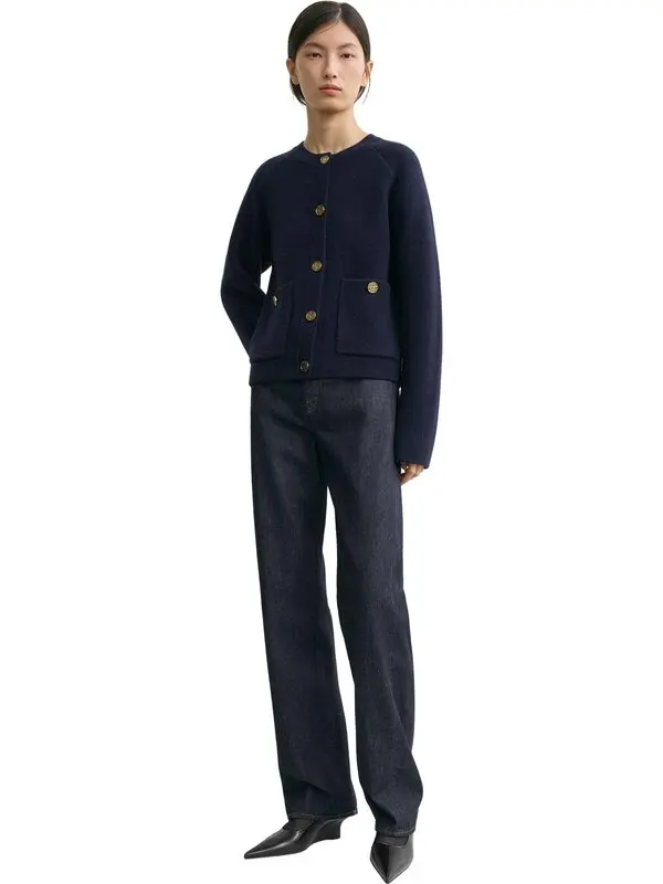 TOTEME Hammered Button Cardigan - Blue