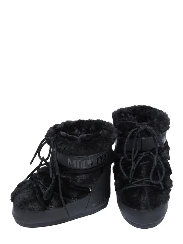 Moon Boot Icon Low Faux Fur Snow Boots - Black