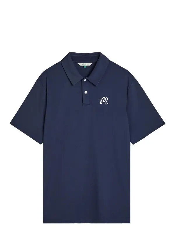 MALBON Fairway Logo-embroidered Piqué Polo Shirt - Navy