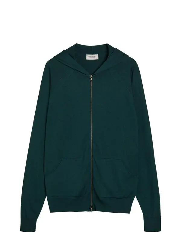 John Smedley Carty Hooded Merino Wool Sweatshirt - Dark Green