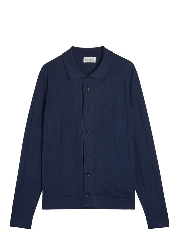 John Smedley Floyd Cotton Cardigan - Navy