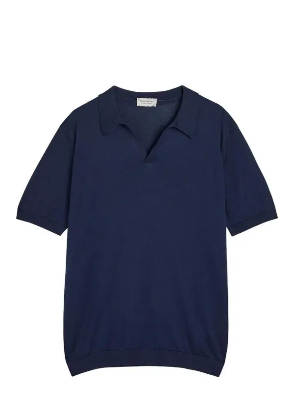 John Smedley Noah Cotton Polo Shirt - Navy