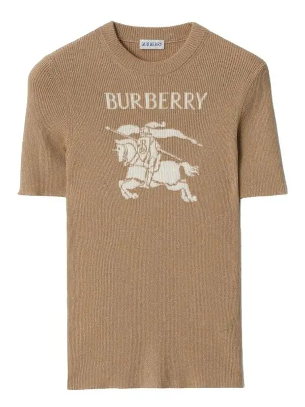 Burberry Metallic Wool Blend Top - Archive Beige/gold