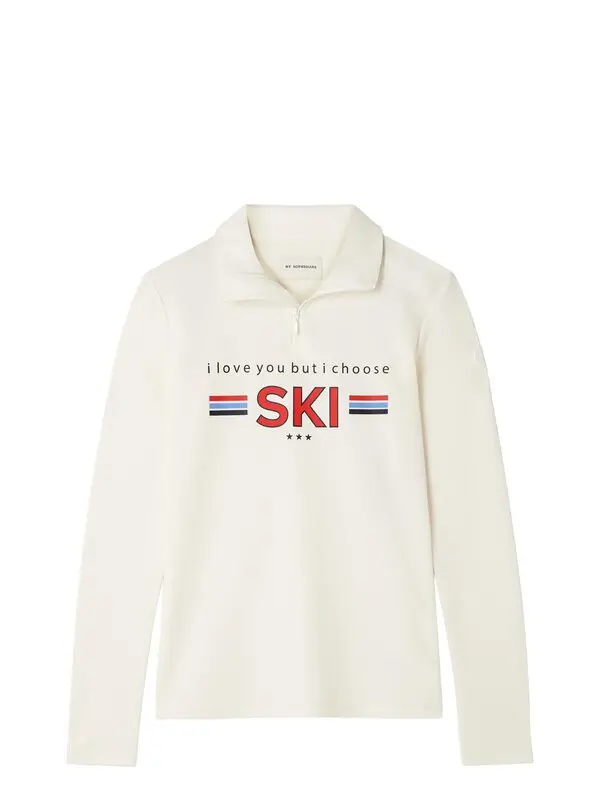 WE NORWEGIANS Bibi Printed Merino Wool-blend Piqué Sweatshirt - Neutrals