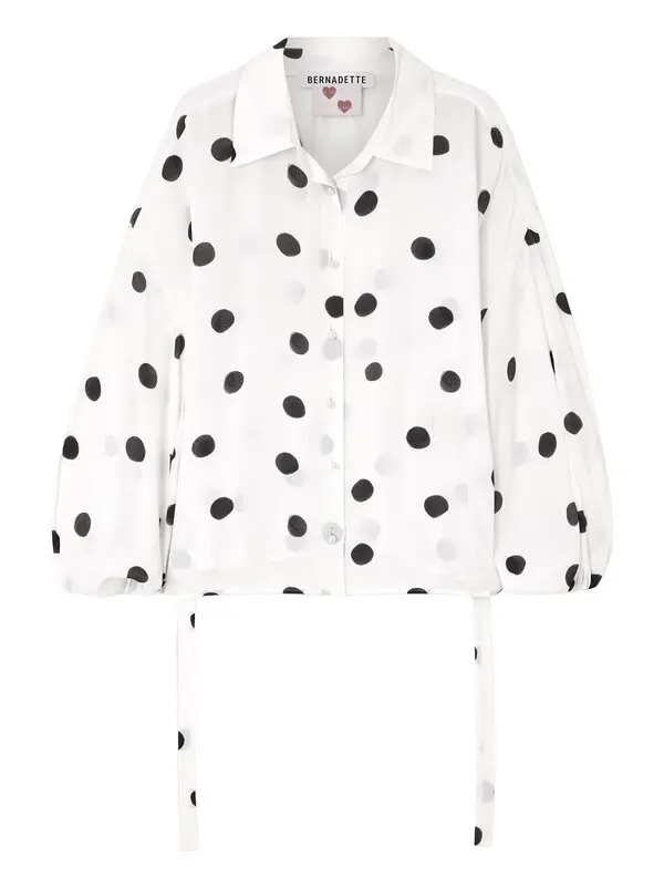 Bernadette Polka-dot Crepe De Chine Shirt - White