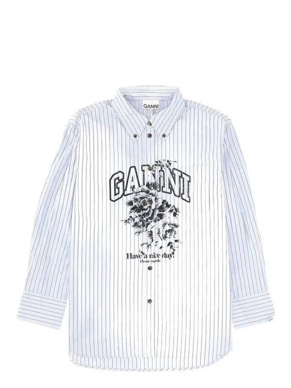 GANNI Logo Print Shirt - Purple