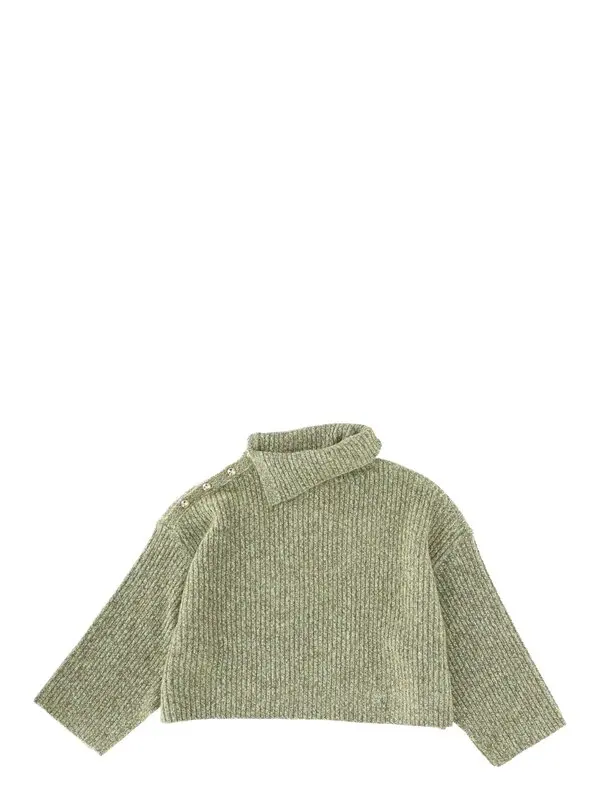 GANNI Sweater With Button Closure - Green
