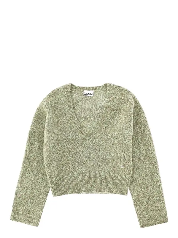 GANNI V-neck Sweater - Green