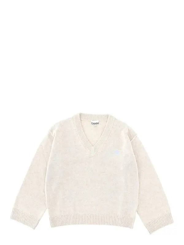 GANNI Logo Sweater - Beige
