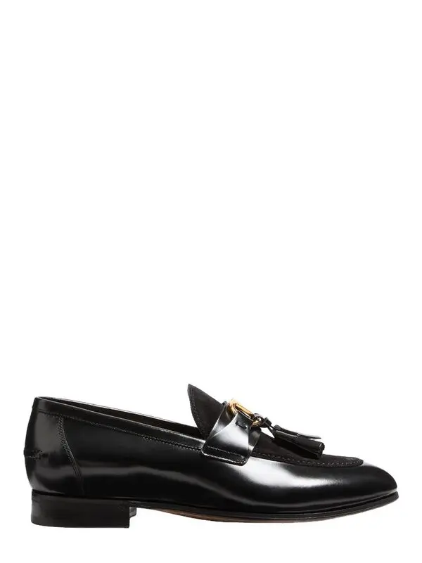 Valentino Garavani Vaniteux Calfskin And Split Leather Loafer - Black