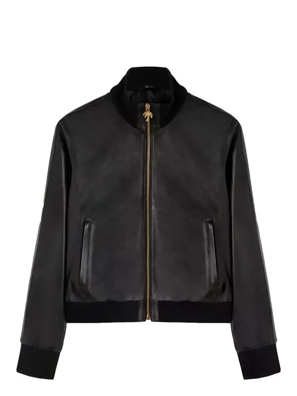 Palm Angels Zip-up Bomber Jacket - Black